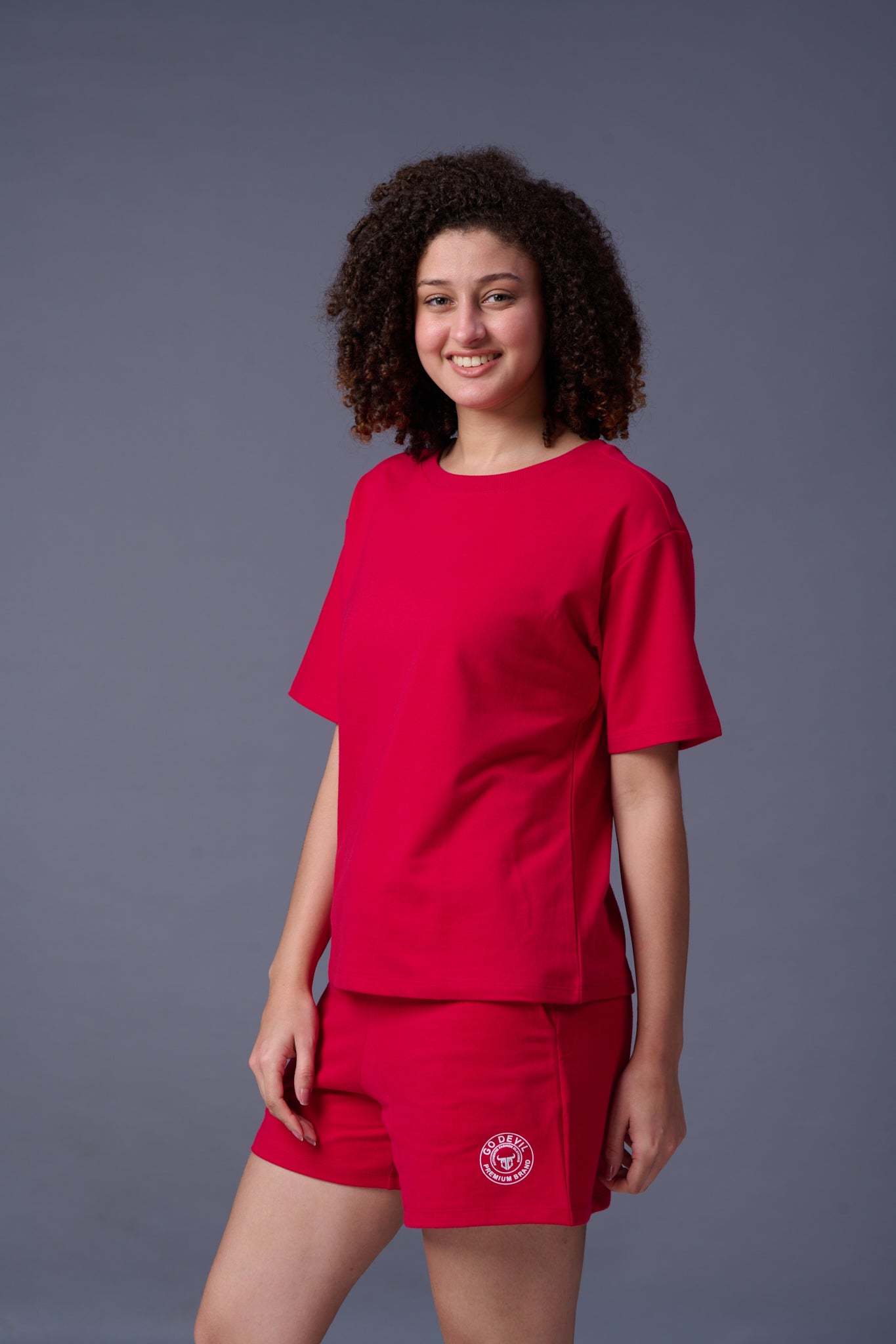 Plain Red Co-ord Set for Women by Go Devil