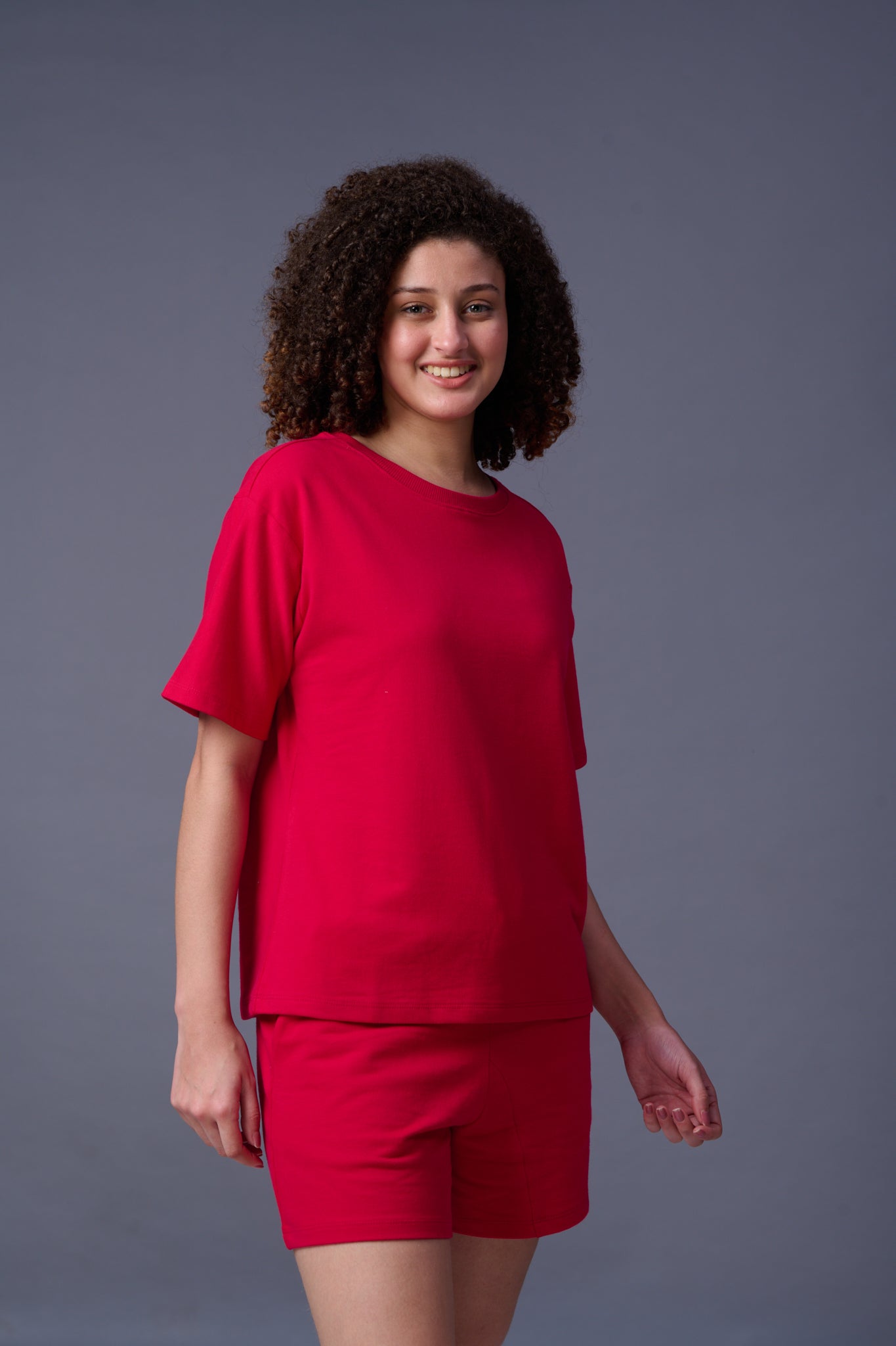 Plain Red Co-ord Set for Women by Go Devil